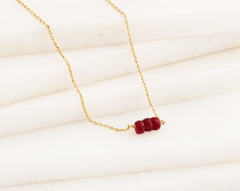Ruby stone necklace | Etsy