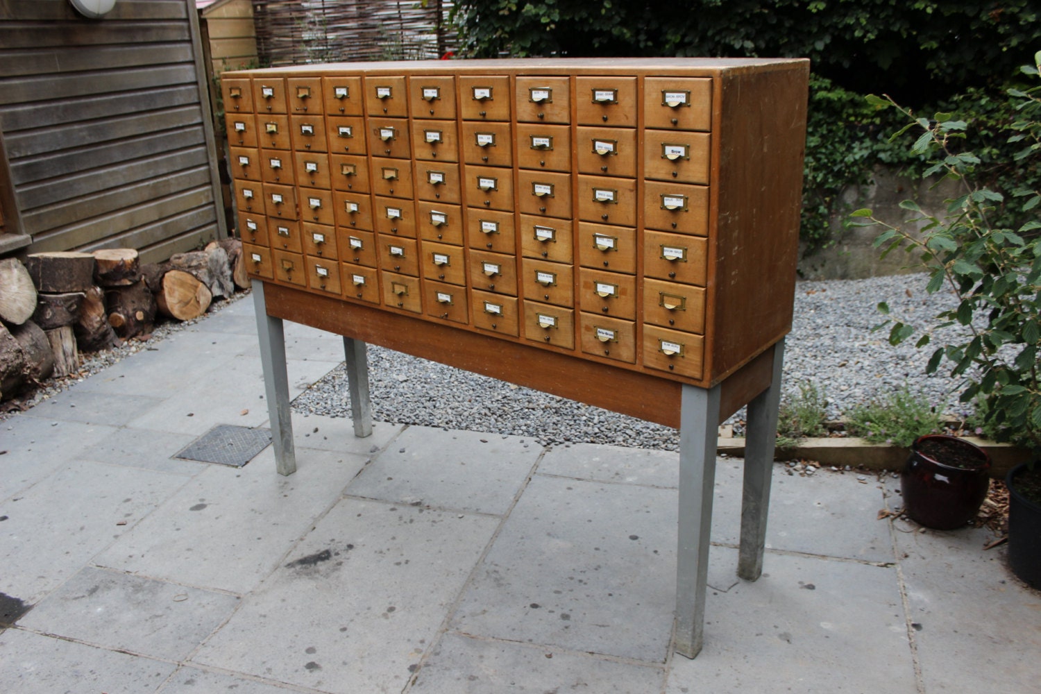 Vintage Wooden library index catalogue unit – Haute Juice