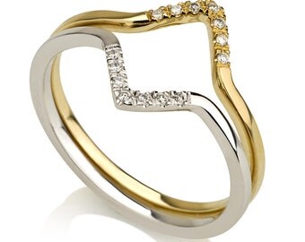 V shaped ring | Etsy