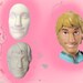 Face head silicone Mold 2D man doll mould girl by LGSiliconeMolds