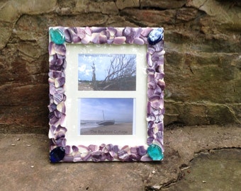 Unique sea glass frame related items | Etsy