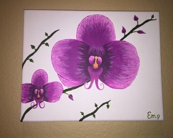 Orchid painting | Etsy