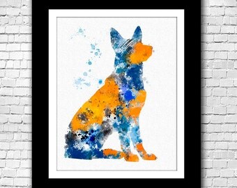 Abstract dog art | Etsy