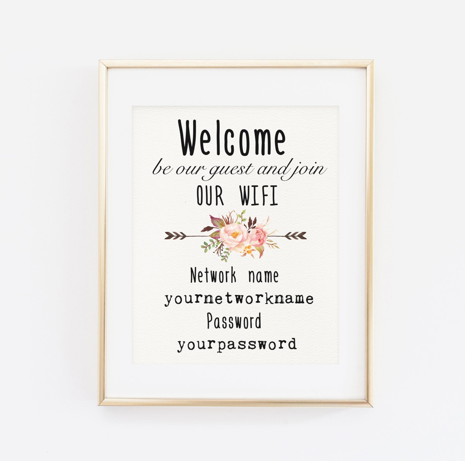 WIFI Password Sign Wifi Password Printable Internet Sign Be