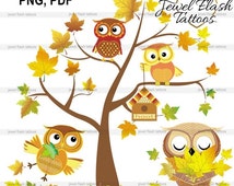 Unique fall owl clipart related items | Etsy
