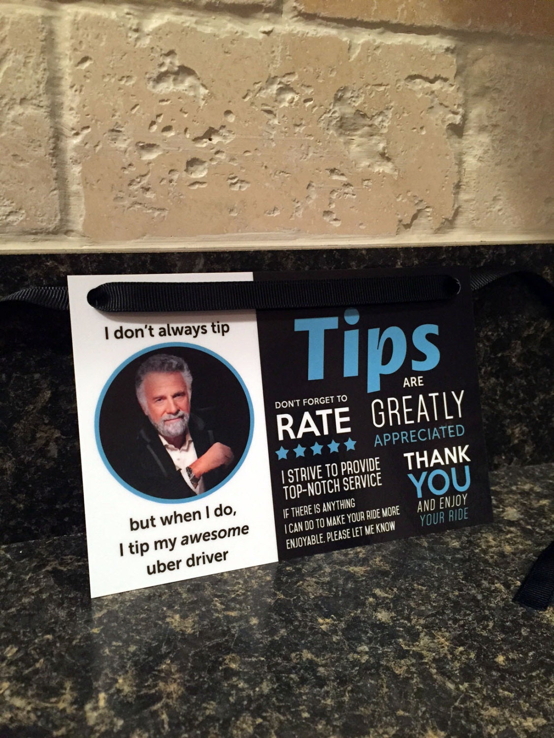 Uber Tips and Rating Sign for Uber Drivers Rideshare 5 Stars