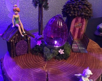 Items similar to Fairy Garden House - Ceramic Faerie House - Lighted ...