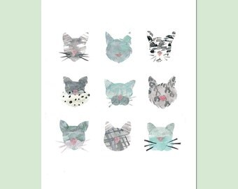 Cat in watercolor | Etsy