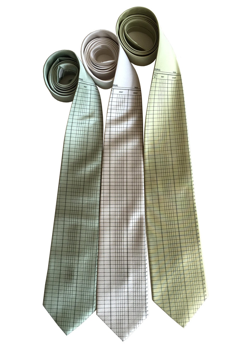 Accountant Necktie. Ledger Paper tie. Accounting gift tax
