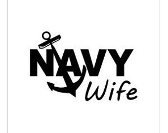 Navy wife car decal | Etsy