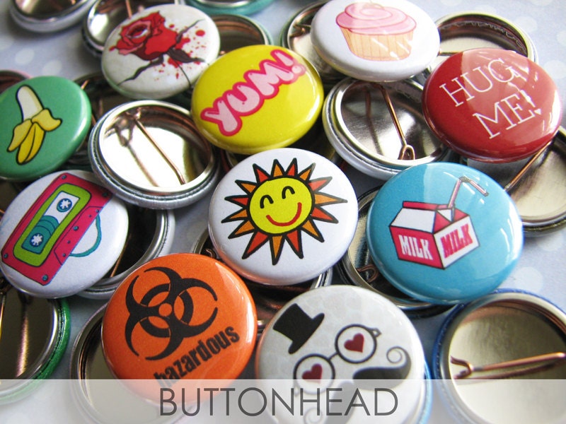 Buttons Pins Badges 10 Random 1 Inch Small From My Private