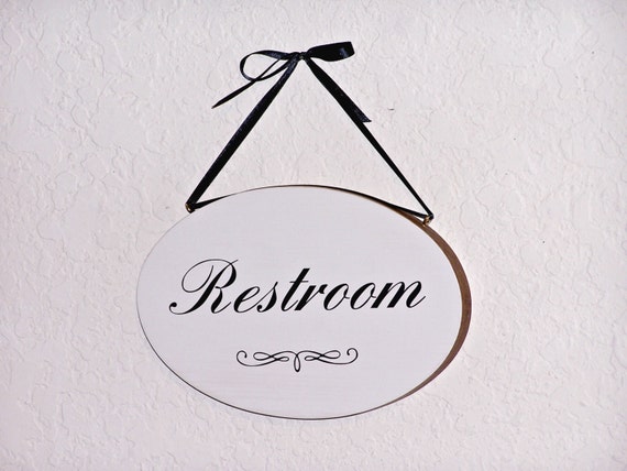 Oval Wall Plaque Restroom Hanging Sign Home Decor by Sawdusted