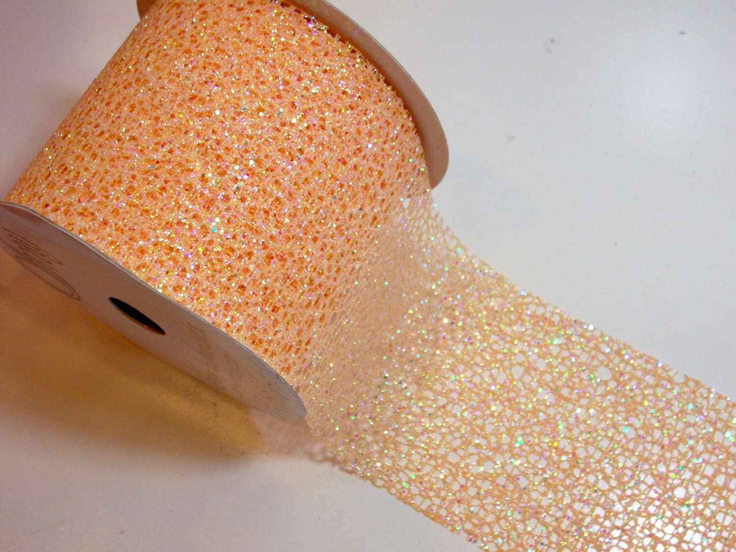 Orange Ribbon Orange Glittered Ribbon 3 1/2 inches wide x 10