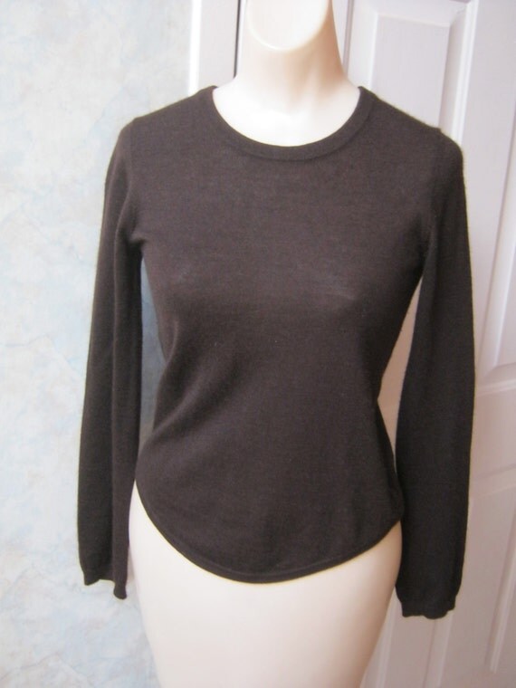 Vintage dark brown cashmere sweater size XS woman's brown