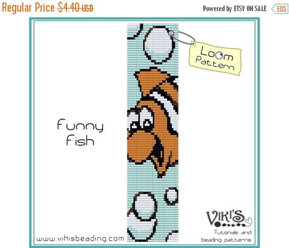 30% off SALE Bead Loom Pattern Funny Fish by VikisBeadingPatterns