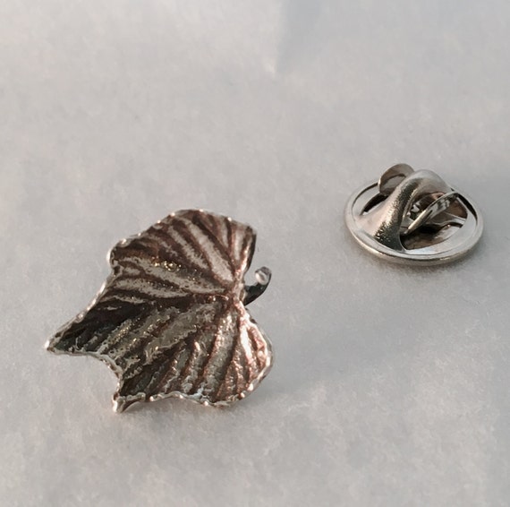 Silver Grape Leaf Pin Sommelier Gift Leaf Jewelry Chef by Meliciap