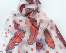 Unique red feathers related items | Etsy