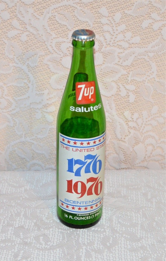 Items similar to 7 Up Bottle Bicentennial Vintage 7 Seven Up Bottle ...