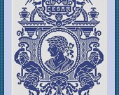 Items similar to Julius Caesar Monochrome Counted Cross Stitch/Filet ...