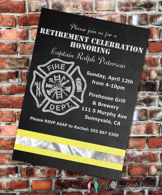 Firefighter Retirement Party Invite