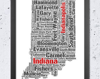 Indiana silhouette | Etsy