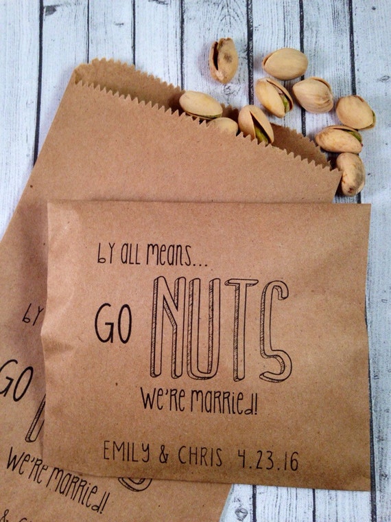 Items similar to Go Nuts Wedding Favor Bag - Pistachio Favors - Candied ...