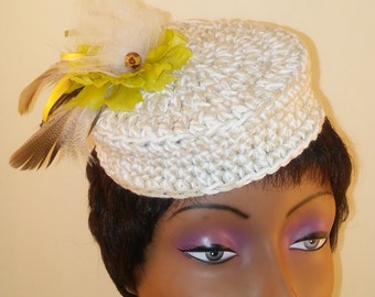 Crochet pillbox hat | Etsy