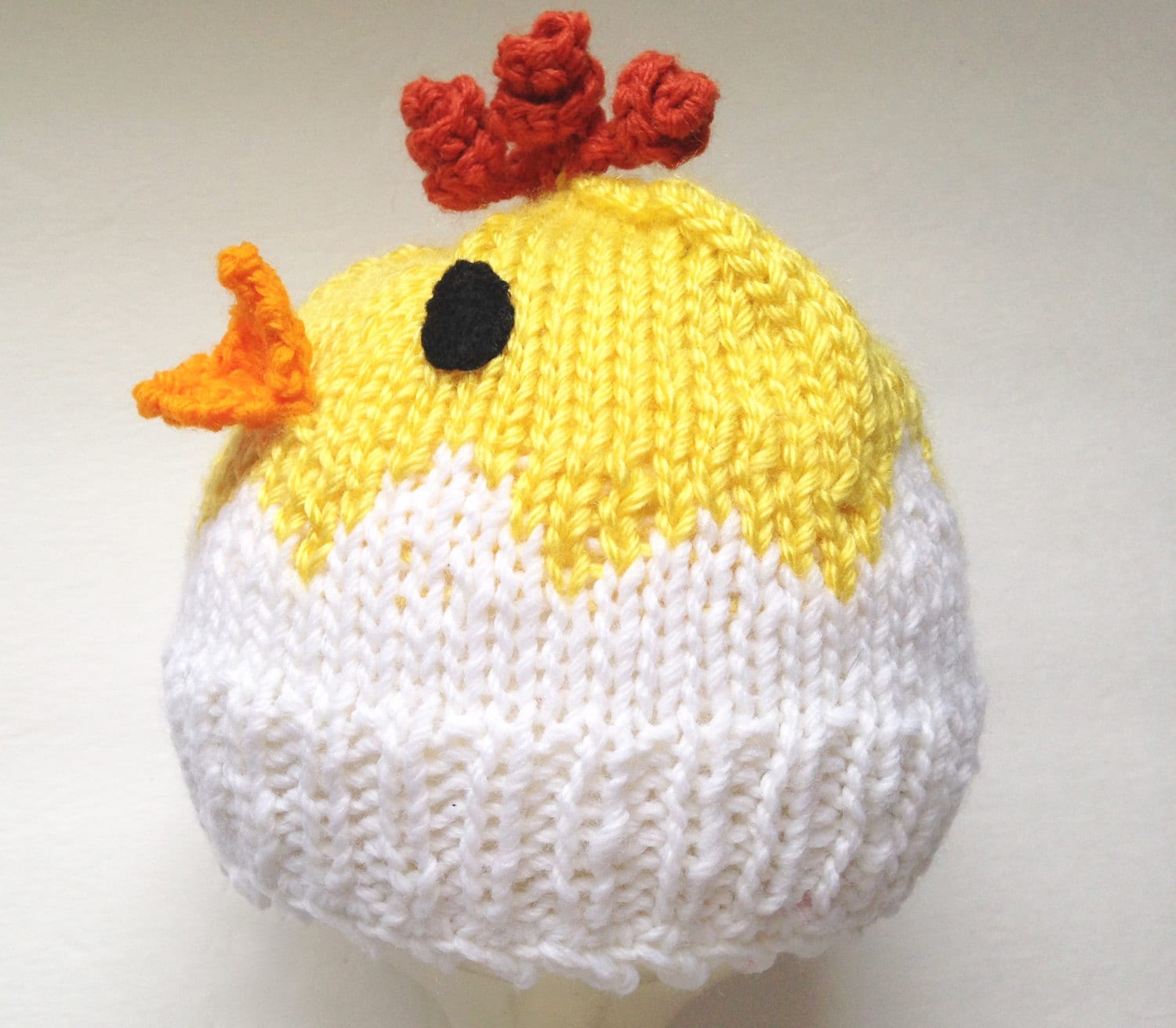 Baby Chick Hat Knit Infant hat Chicken and Egg Cap Easter