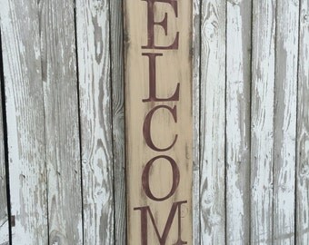 Large welcome sign Family and Friends Welcome Here rustic