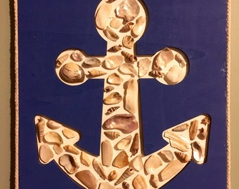 Beach Glass Mosaic Boat Oar Welcome Sign by BeachFindsbyJess