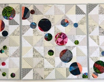 Modern quilts and fiber art by KrisKhanDesigns on Etsy