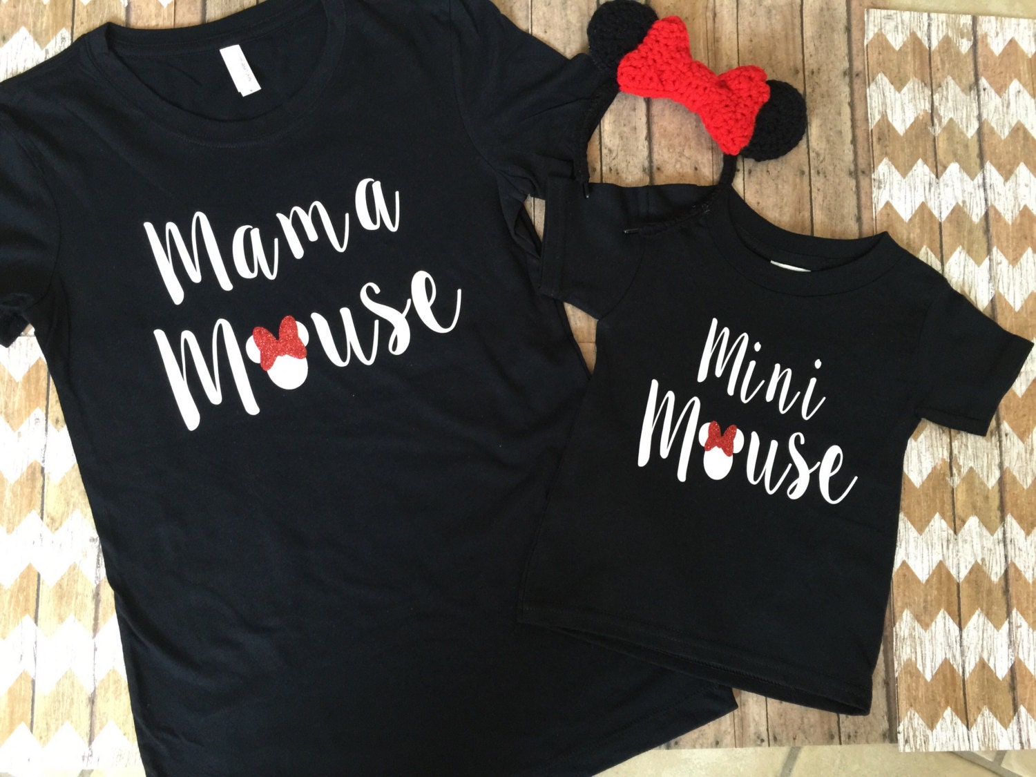 Mama Mouse Mini Mouse Matching Shirt Set Disney Inspired