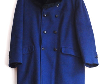 Blue wool coat | Etsy