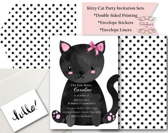 Unique cat invitation related items | Etsy