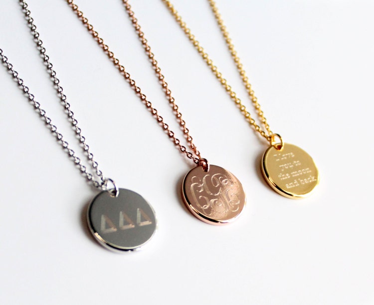 Custom Engravable Charm Necklace Big/Little by spellingB on Etsy