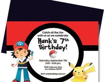 Pokeball invitation | Etsy