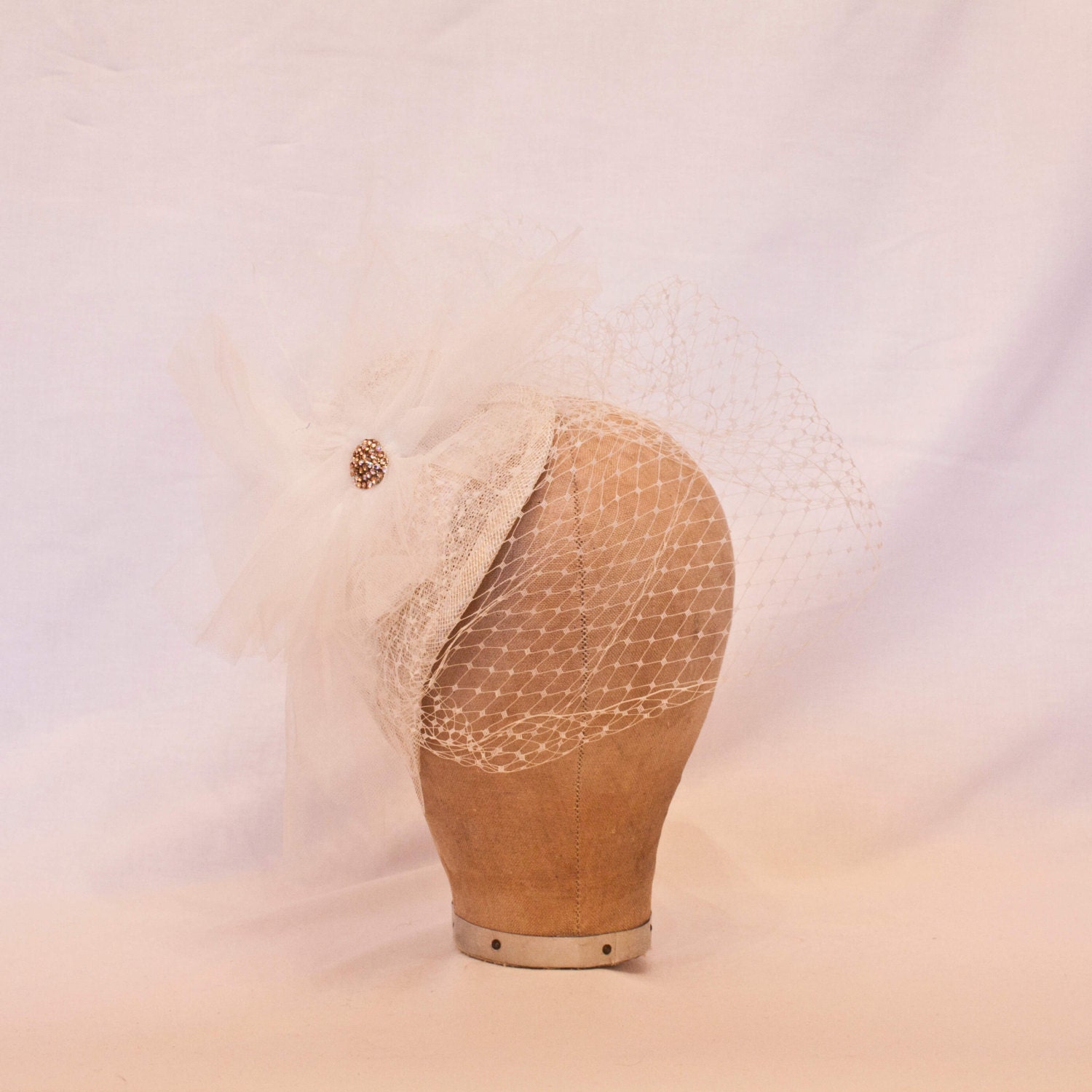 Striking white/ivory heart shaped hat with jewel detailing | Jacqueline ...