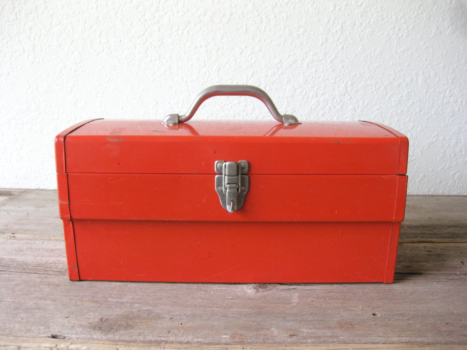 Vintage Red Metal Utility Tool Box ~ Industrial Box ~ Metal Box ...