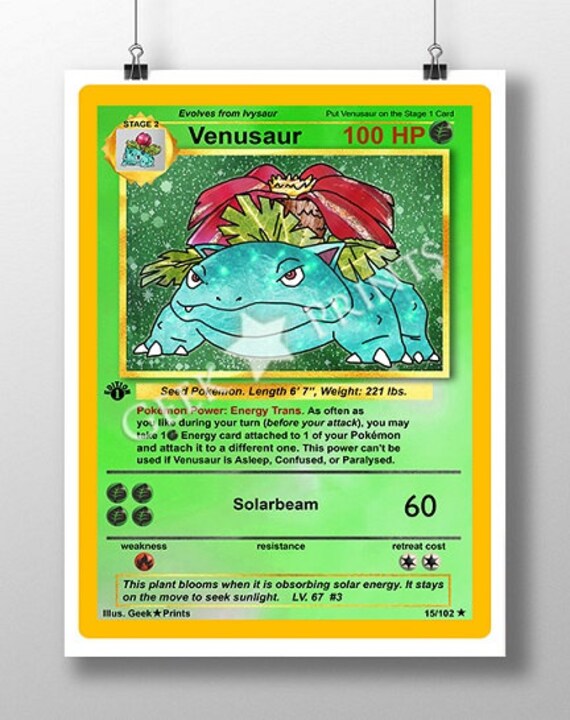 Kanto Starter Print Venusaur Grass Monster Final Evolution