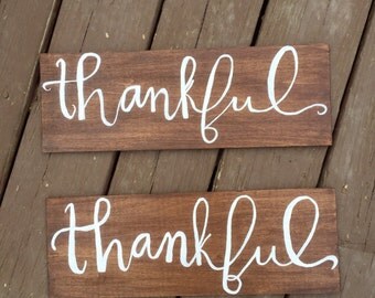 Thankful wood sign | Etsy