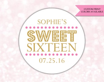 Sweet 16 labels | Etsy