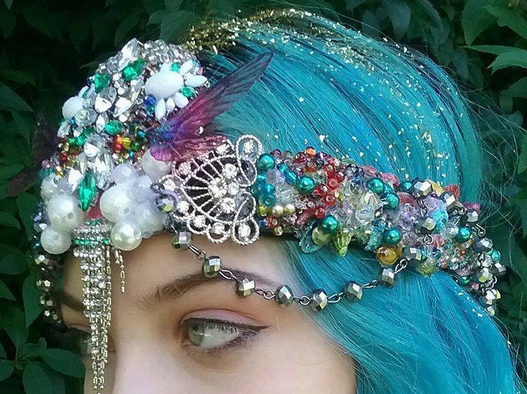 Mermaid headpiece seashell jewel headpiece mermaid crown