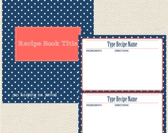 Unique editable recipe card related items | Etsy