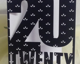 20th birthday card | Etsy