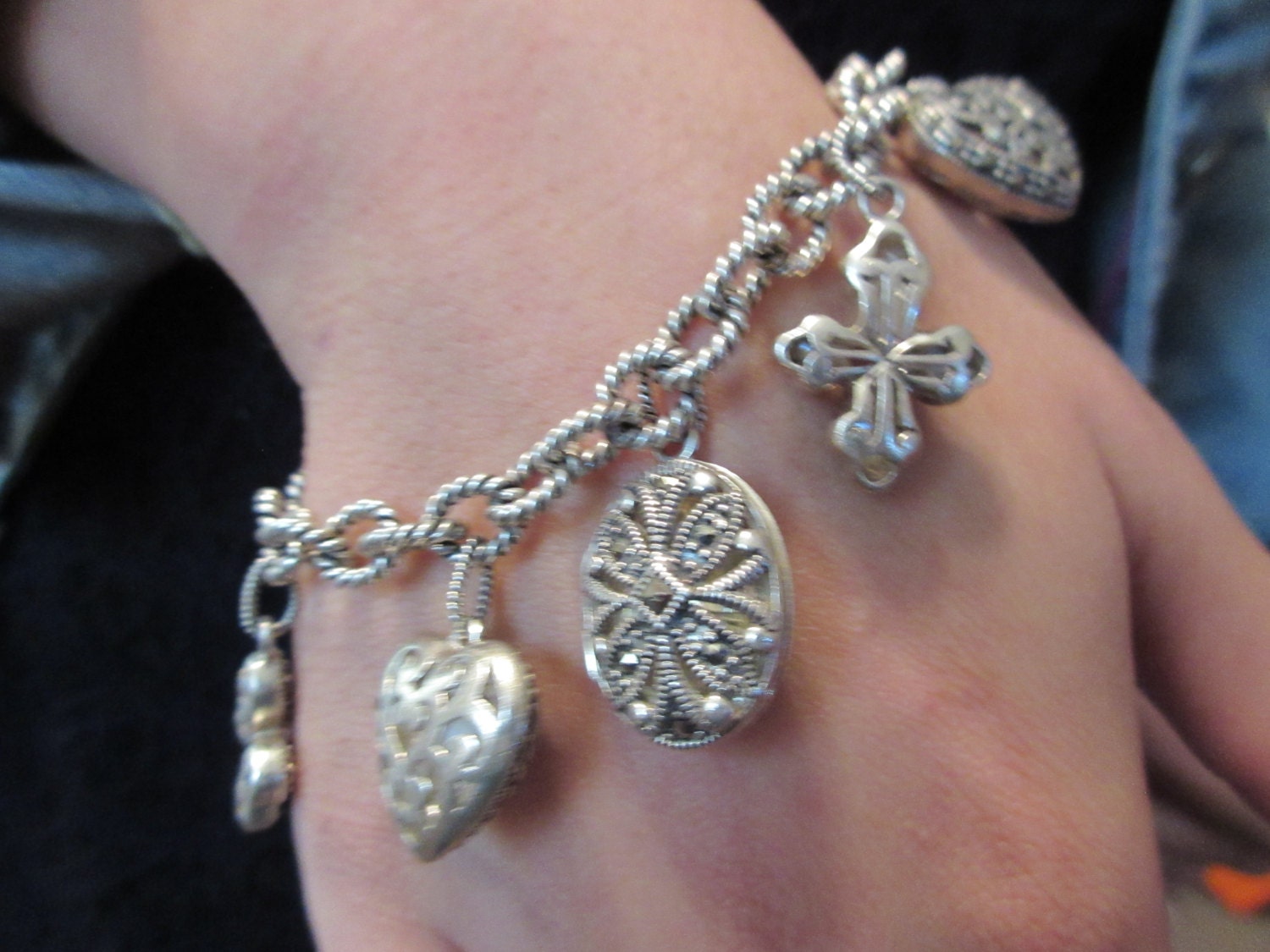 Vintage Sterling Silver Charm Bracelet