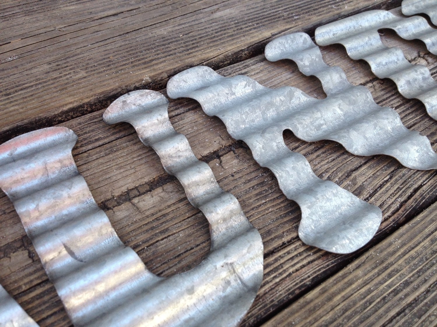 Galvanized Metal Letters LAUNDRY Industrial Wall Decor