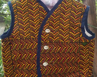 African print vest | Etsy