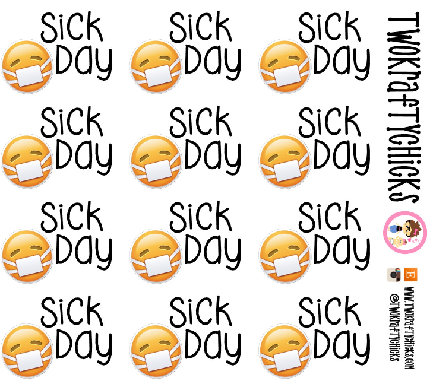 Sick Day Planner Stickers