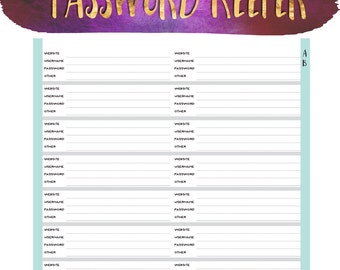 Password keeper | Etsy