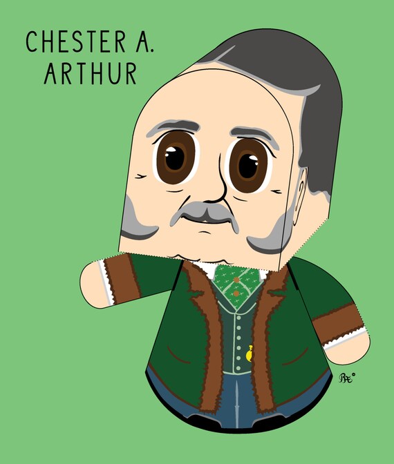 President Chester A. Arthur Paper Toy Model w/Movable Parts